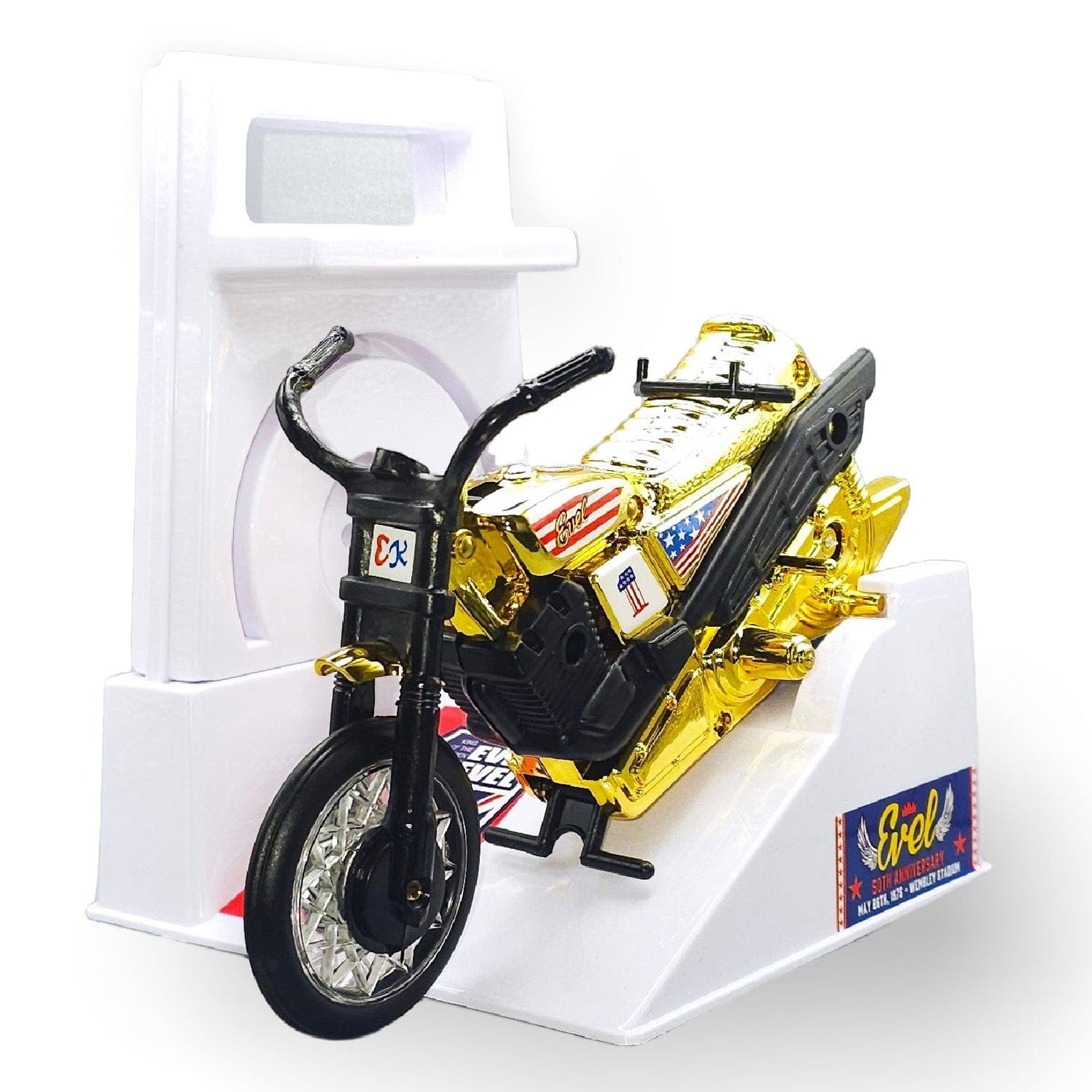 Wembley 50th Anniversary Evel Knievel Stunt Cycle Set – Limited Gold E ...