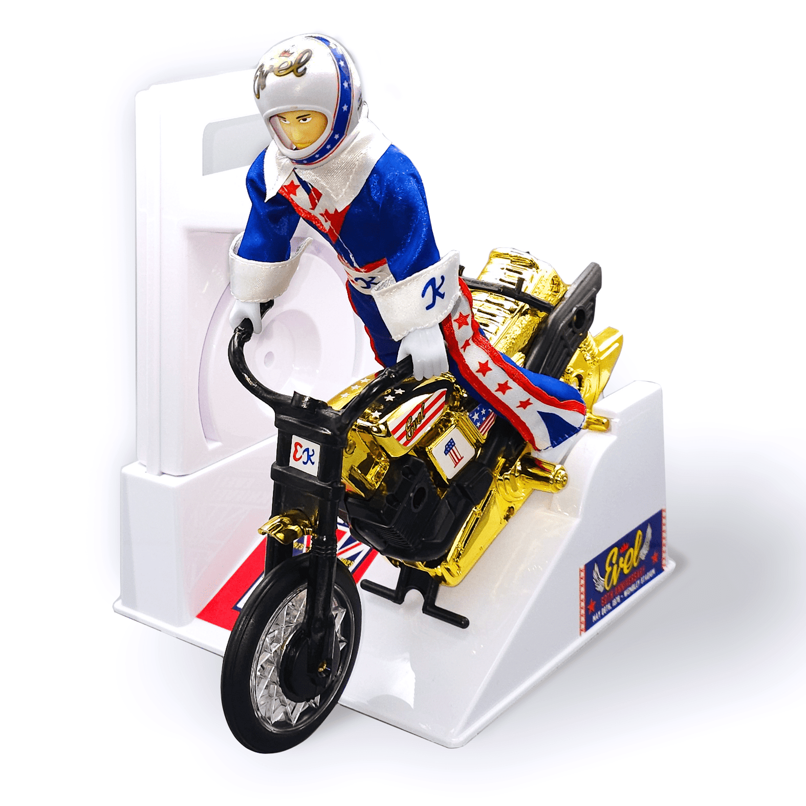 Wembley 50th Anniversary Evel Knievel Stunt Cycle Set – Limited Gold E ...